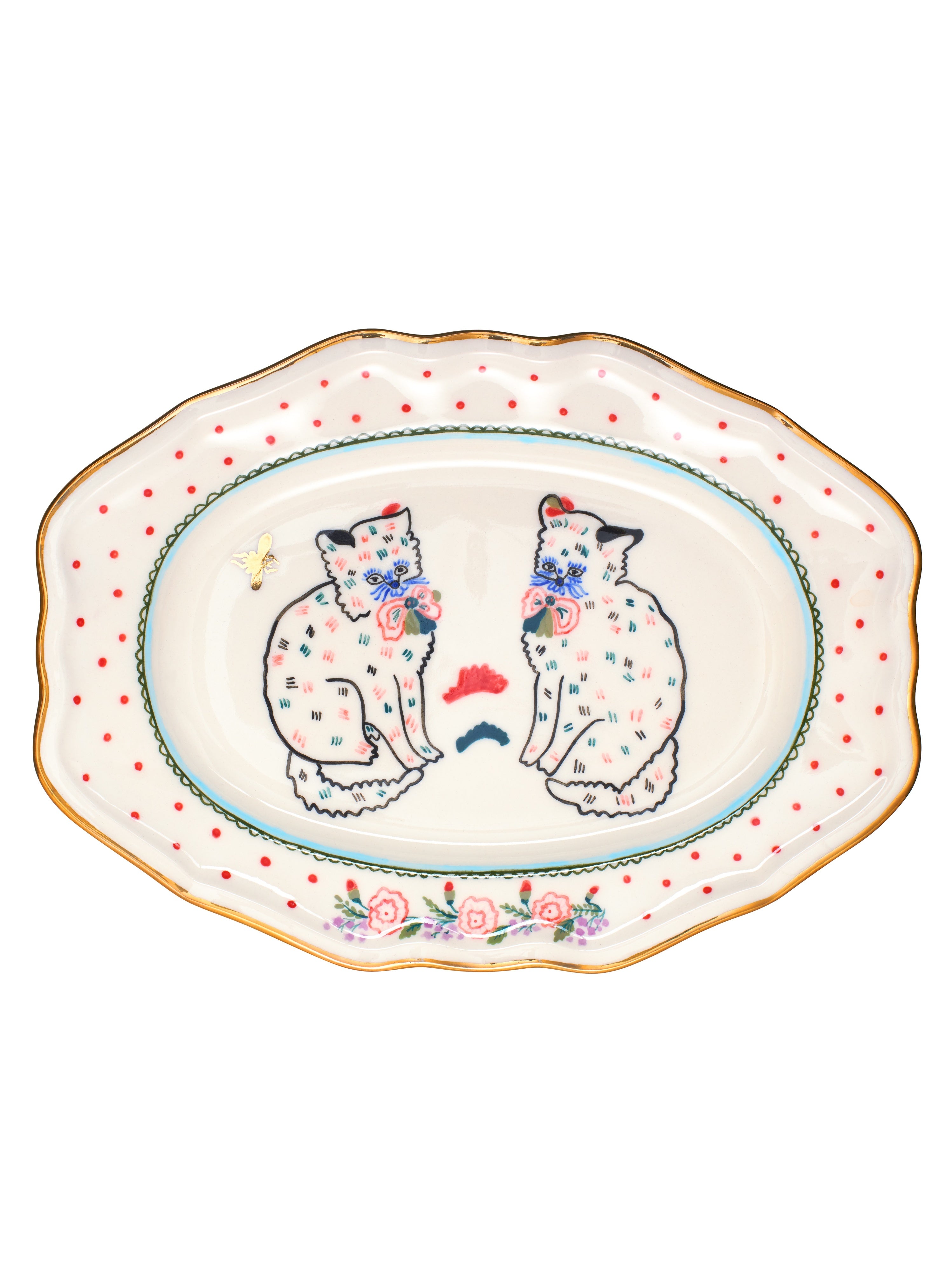 Gunia Project - Oval plate with kittens – Figure Lecture